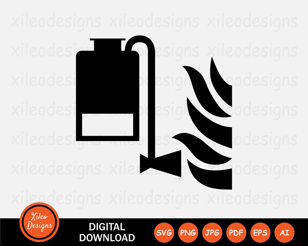 Portable Foam Applicator Fire Extinguisher Suppression Sign Symbol Icon ...