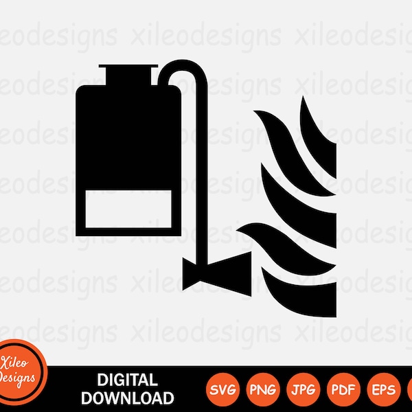 Fire Extinguisher Icon Vector - Etsy