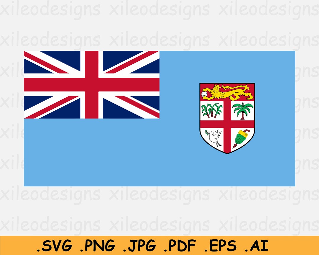 Fiji Flag SVG, Fijian National Nation Country Banner, Instant Digital ...