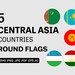 Central Asia Countries Round Flags SVG Bundle Set, Country Circle Flag ...