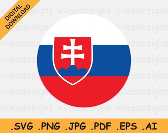 Slovakia Seal Round Flag Digital File Download Svg, Png, Eps, Jpg - Etsy