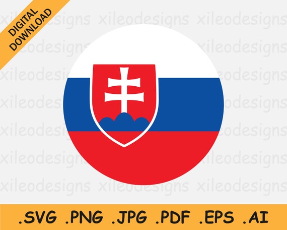Slovakia Round Flag SVG Slovak Circular Banner National - Etsy UK