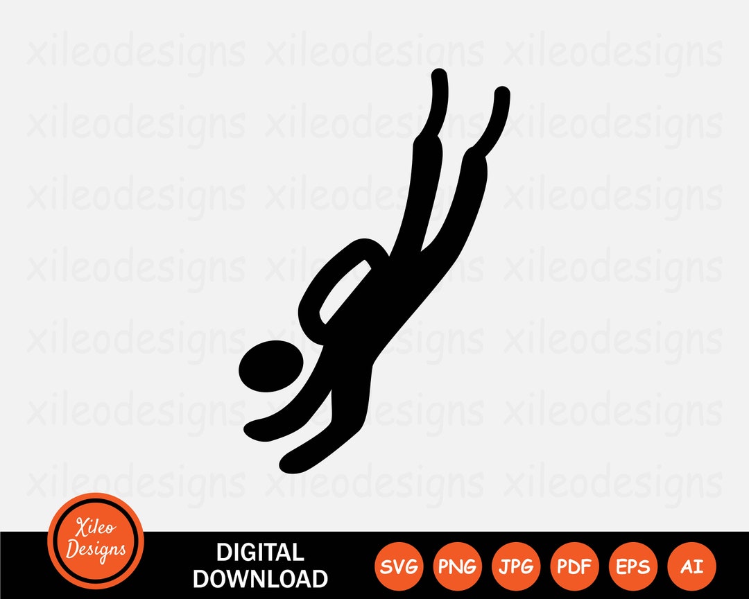 Diver Icon SVG Scuba Dive Man Diving Underwater Ocean Sign Symbol ...