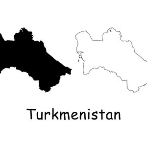 Central Asia Country Map, Asian Nation National Countries Outline Maps ...