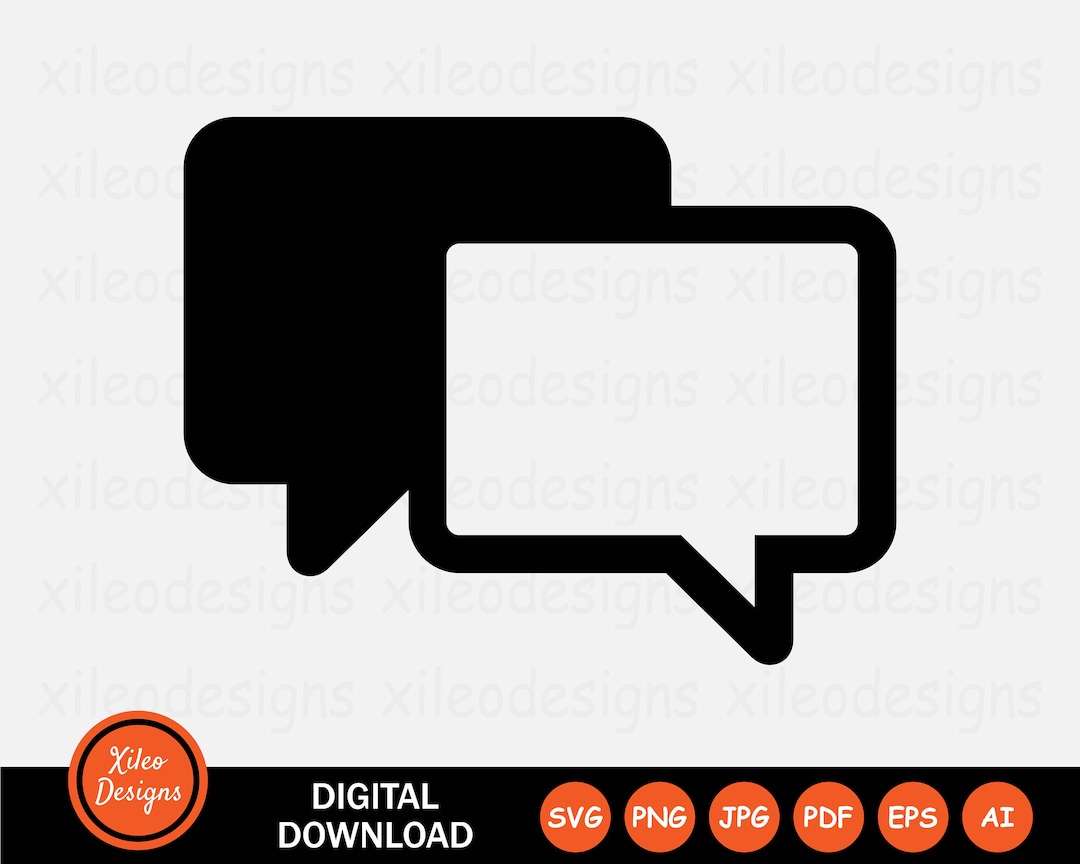 Conversation Icon SVG Chat Box Text Message Comment Sign Symbol Cricut ...