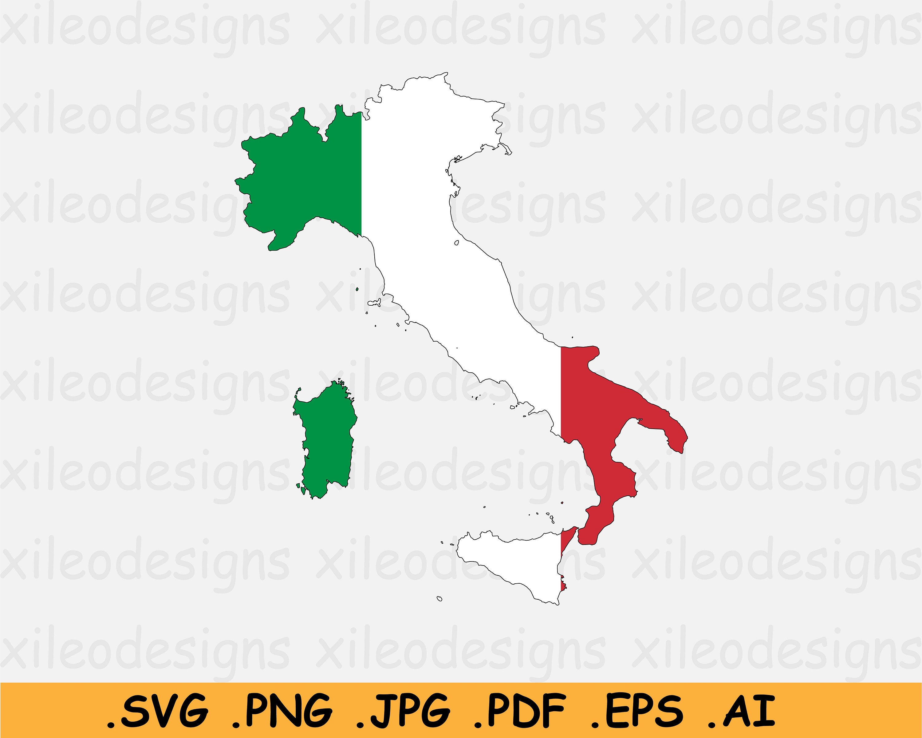 Italy map,Cut File clip art eps Silhouette,Cricut dfx,png Jpeg,svg ...