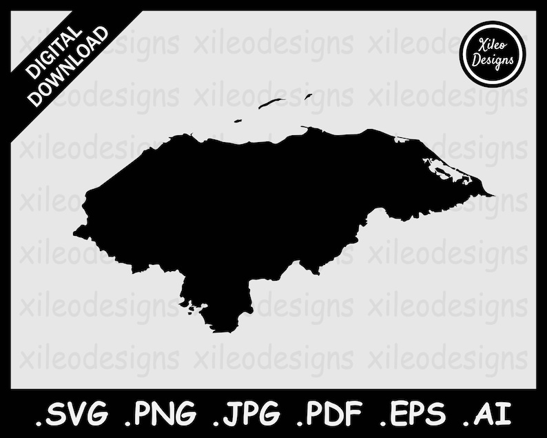 Honduras Map SVG Honduran Country National Border Boundary - Etsy
