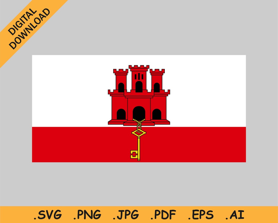 Gibraltar Flagge SVG - Gibraltar llanito Banner Flagge, Cricut Cut ...