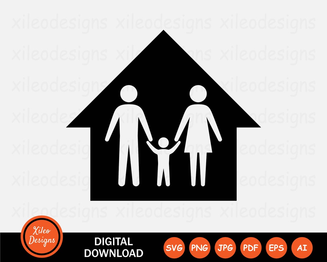 Family Home Icon SVG House Parents Child Mother Father Png Jpg Eps Ai ...