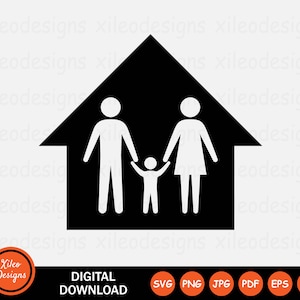 Family Home Icon SVG House Parents Child Mother Father Png Jpg Eps Ai ...