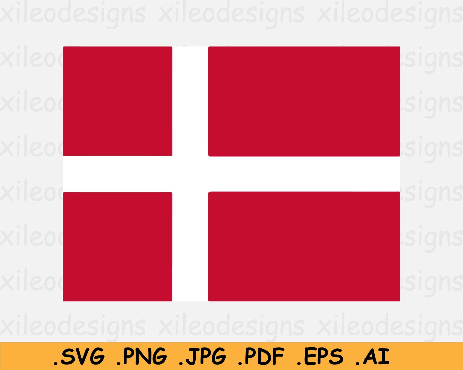 Denmark National Flag SVG Danish Nation Country Banner - Etsy