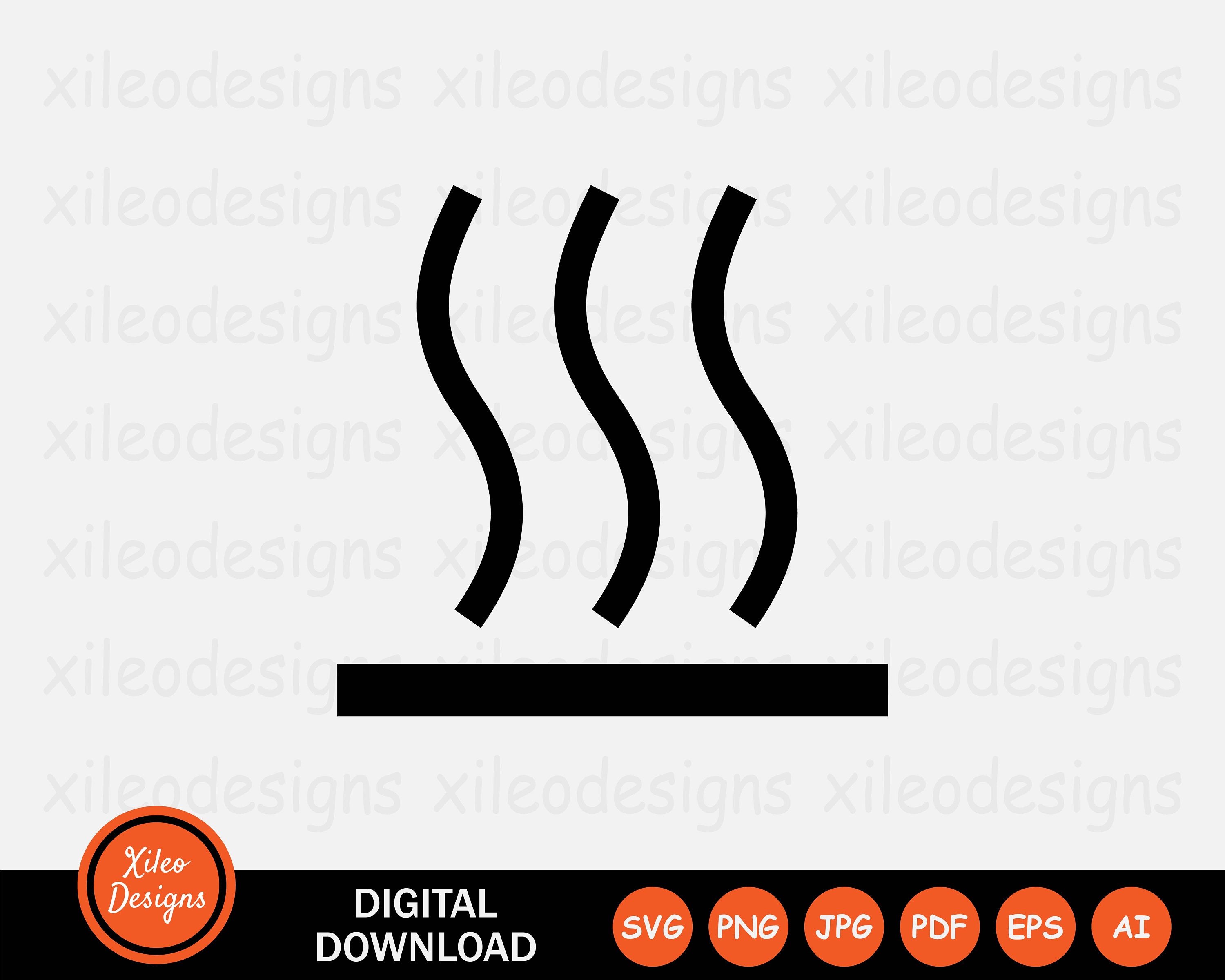 Hot Surface Sign SVG Heat Steam Burn Warning Hazard Caution Danger ...