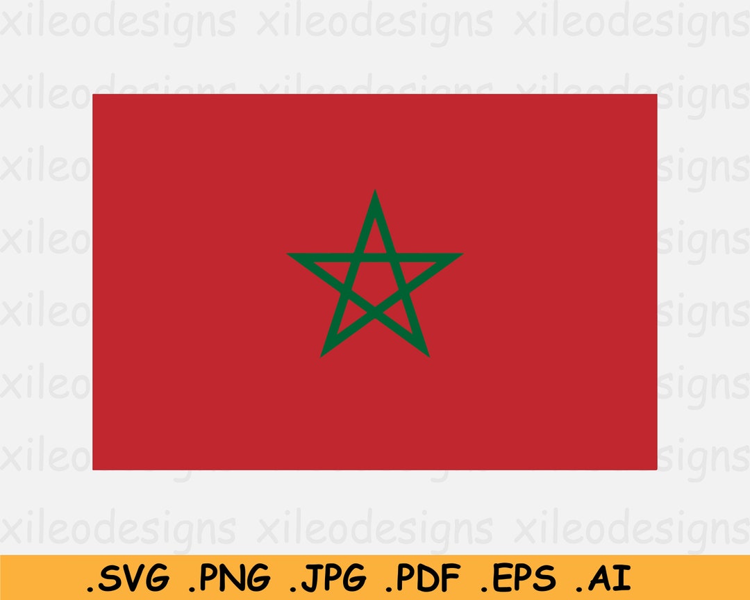 Morocco Flag SVG, Moroccan National Nation Country Banner, Cricut Cut ...