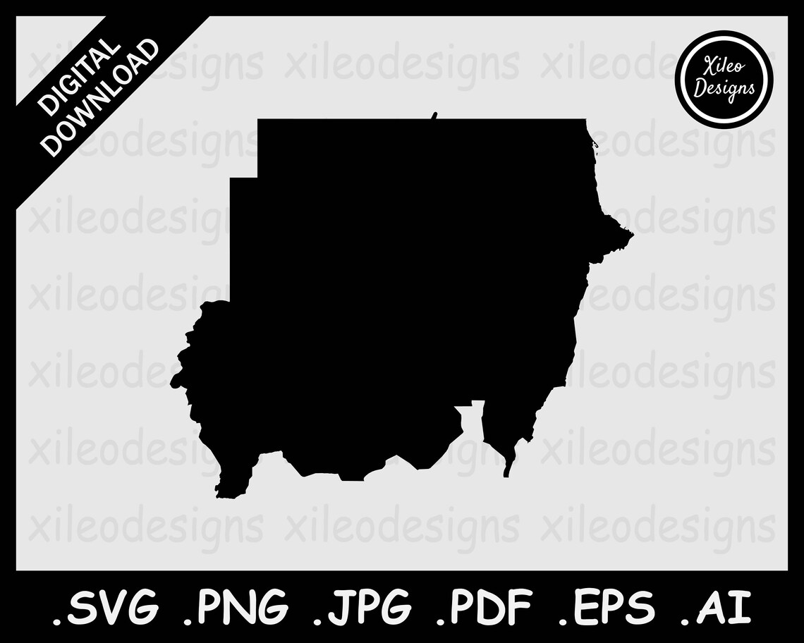 Sudan Map SVG Sudanese National Country Boundary Border SVG - Etsy