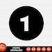 Number One Round Icon SVG Circle Button 1 Digit Counter Digital ...