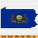 Pennsylvania Map Flag SVG - PA USA United States of America, State ...