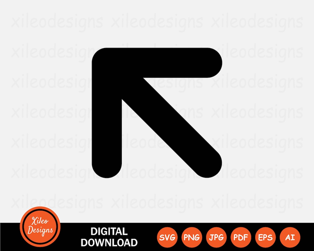 Arrow Point Top Left Icon SVG Exit Entrance Path Route Png Jpg Eps Ai ...