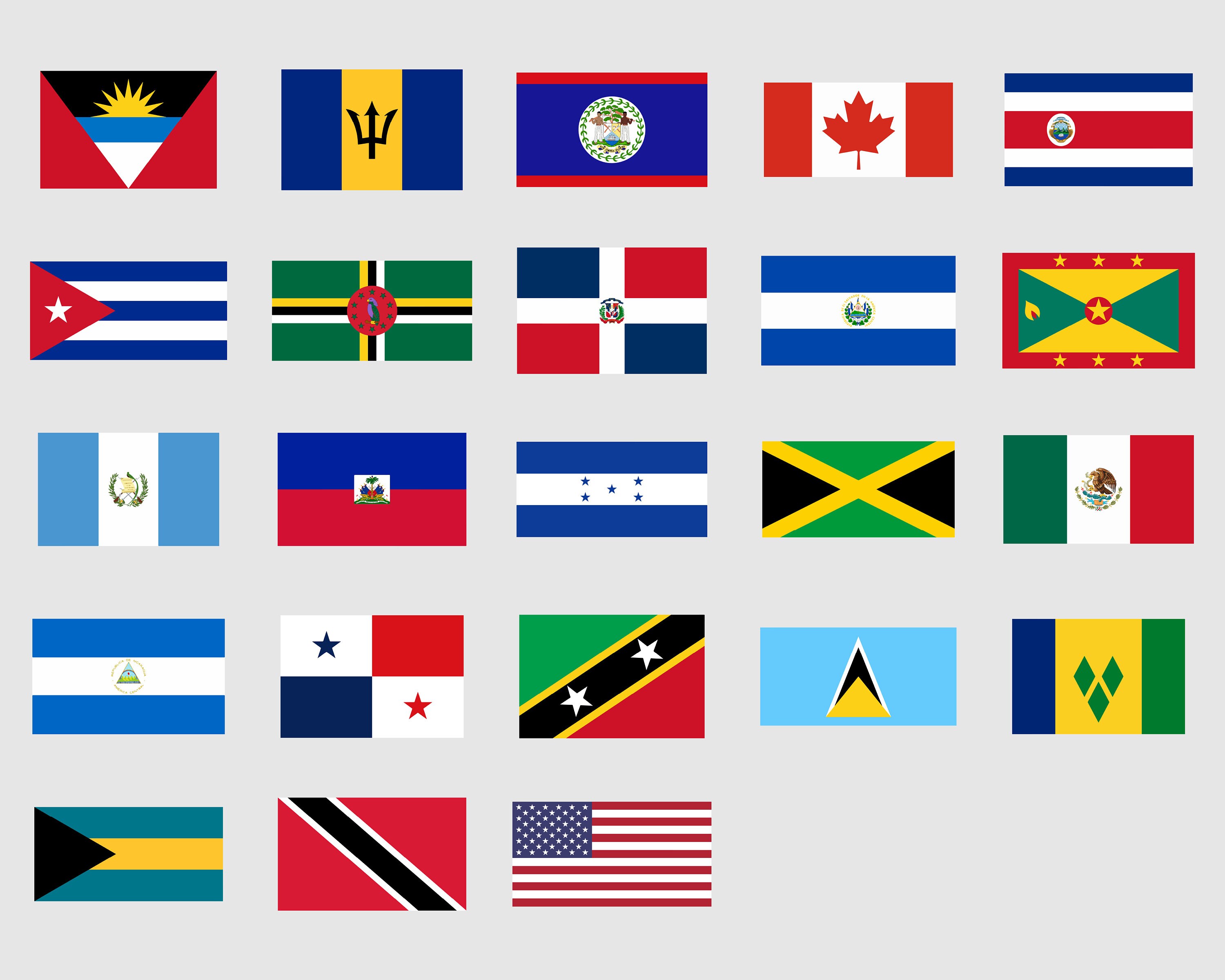 North America Counties Flag SVG Bundle Set North American - Etsy
