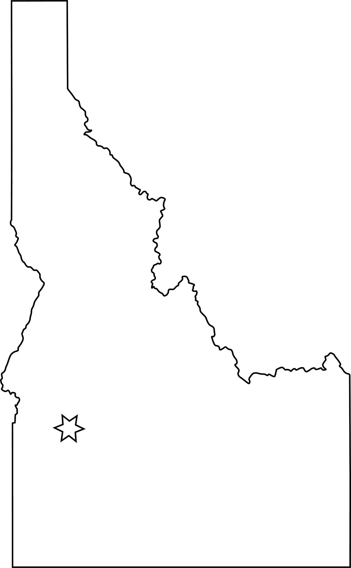 Boise Idaho ID Capital City Location on a State Map Outline | Etsy