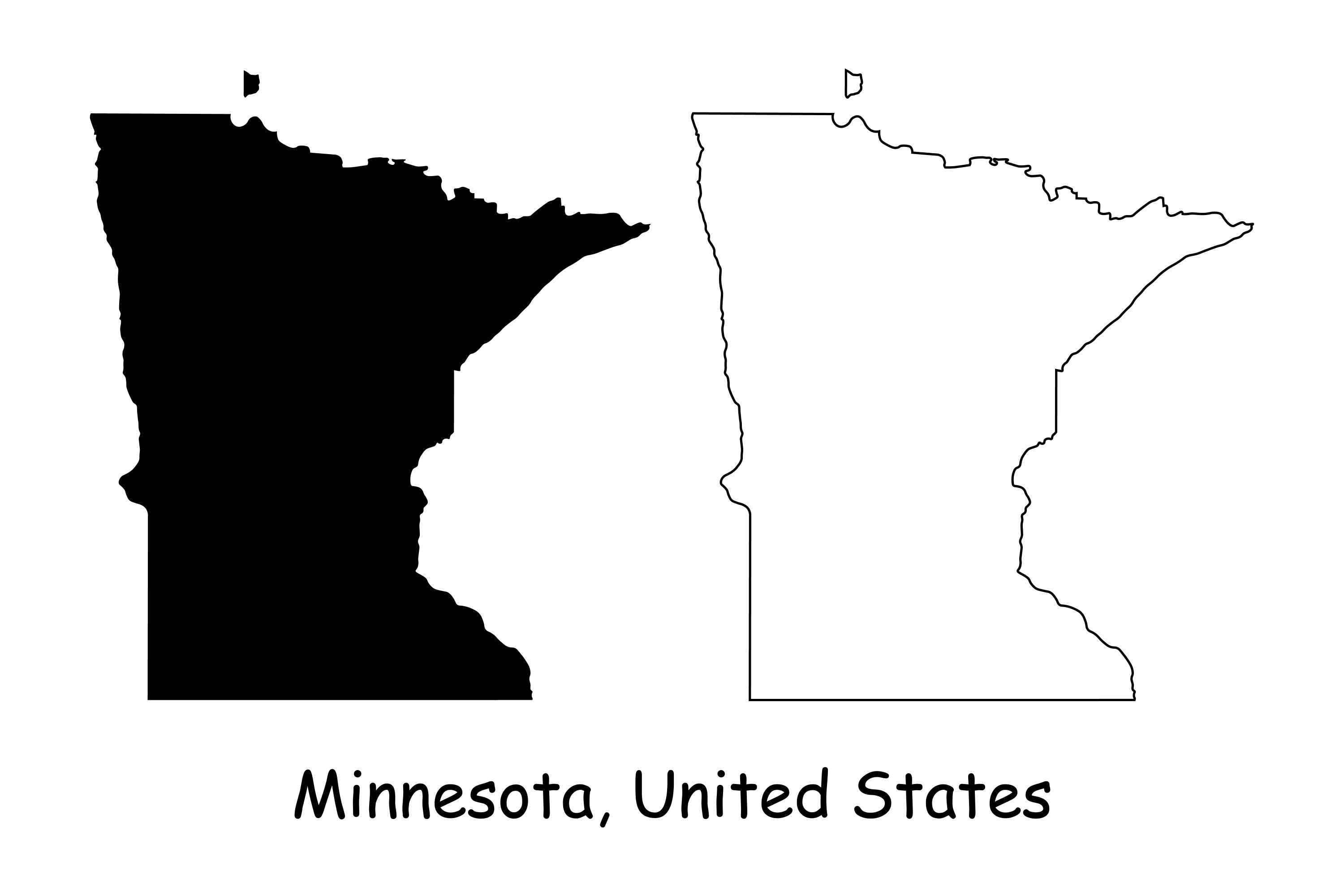 Minnesota Map SVG MN USA United States of America Us Black - Etsy