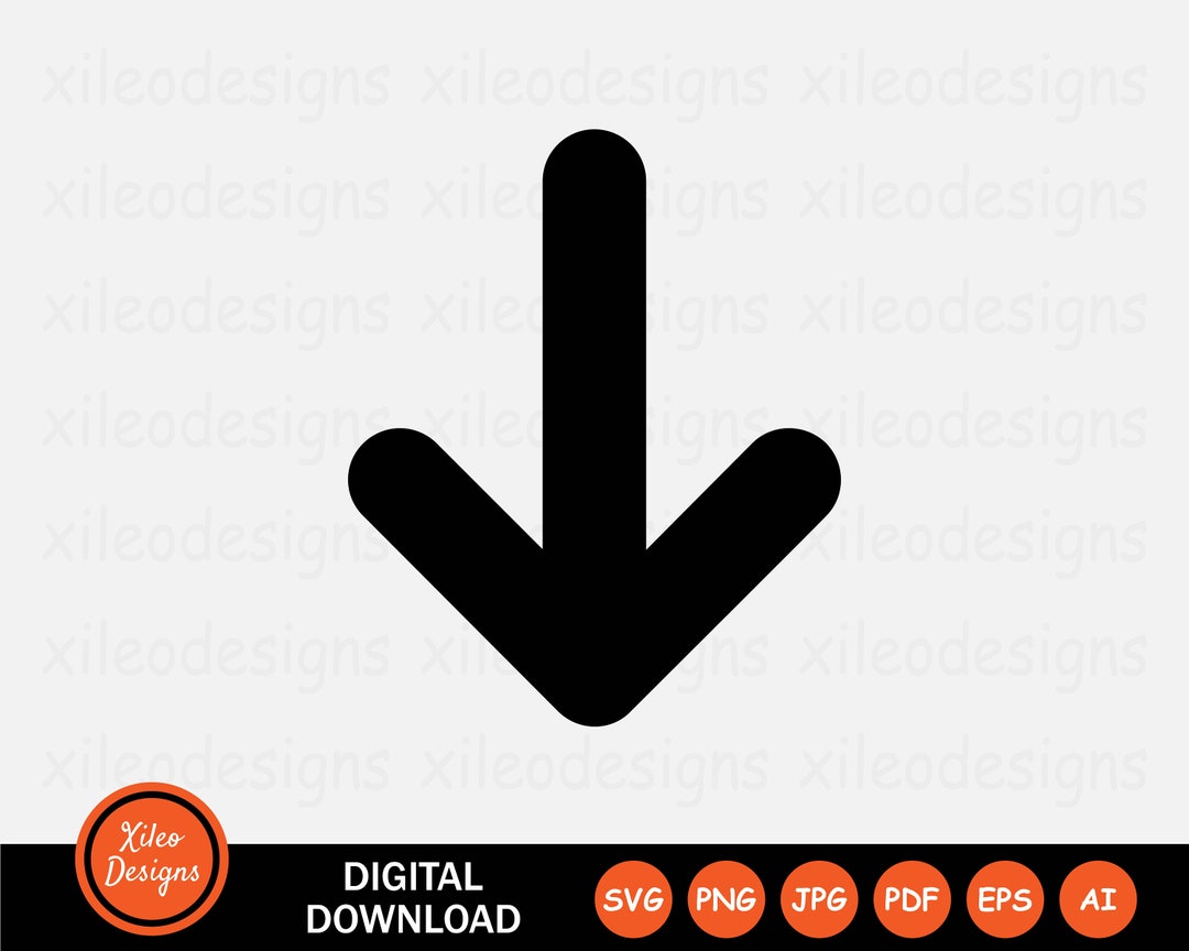 Down Arrow Icon SVG Below Under Downward Bottom South Reverse Position ...