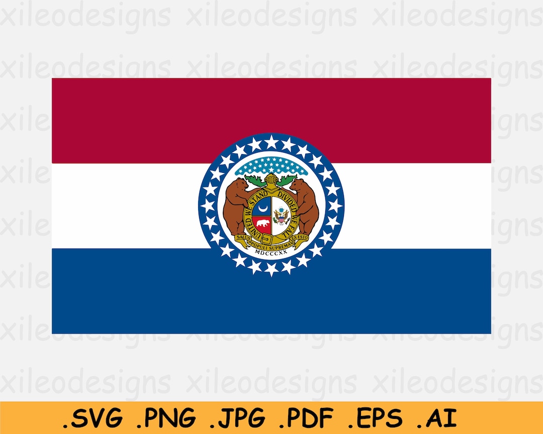 Missouri Flag SVG - MO USA U.S State Banner, American United States of ...