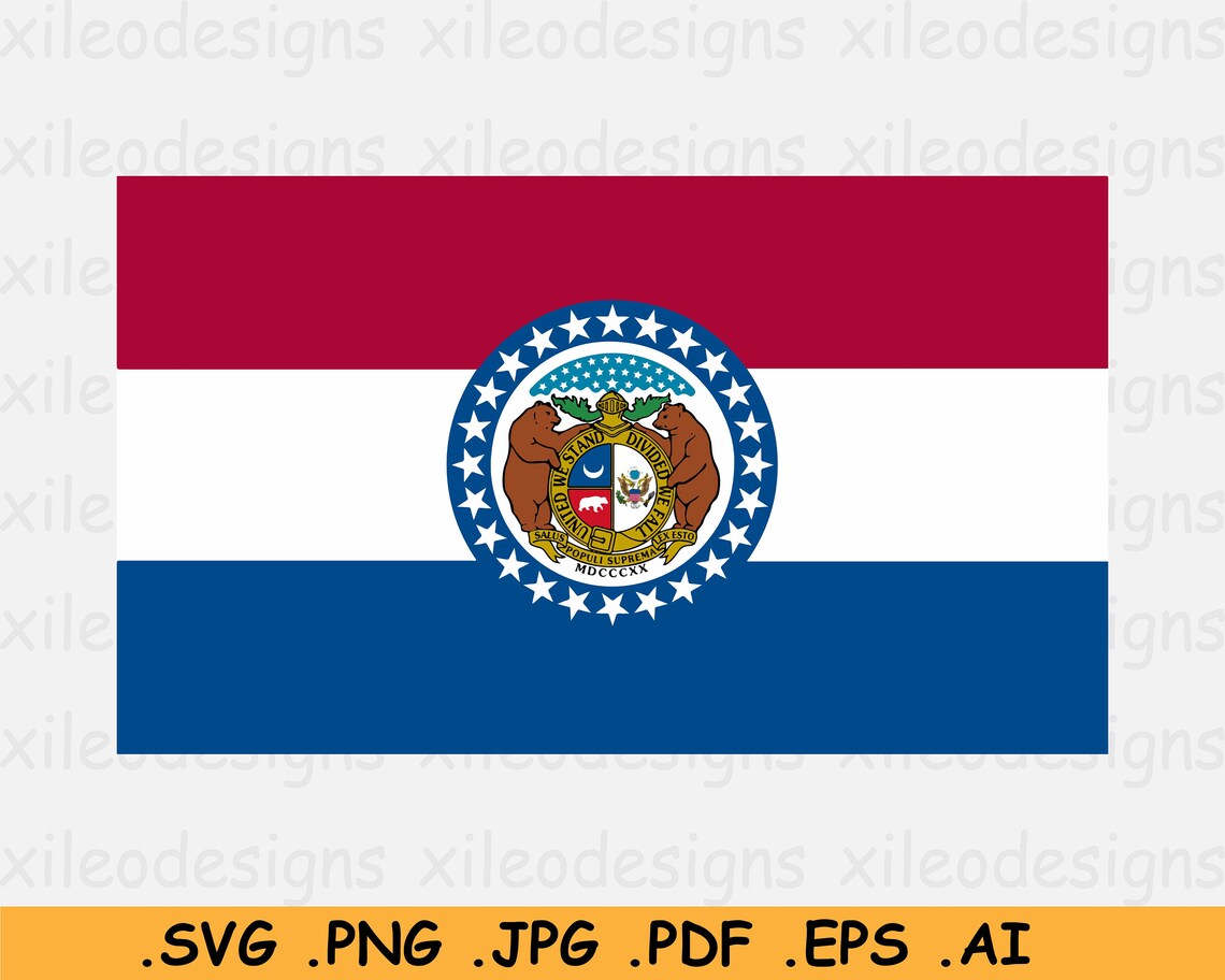 Missouri Flag SVG MO USA U.S State Banner American United - Etsy