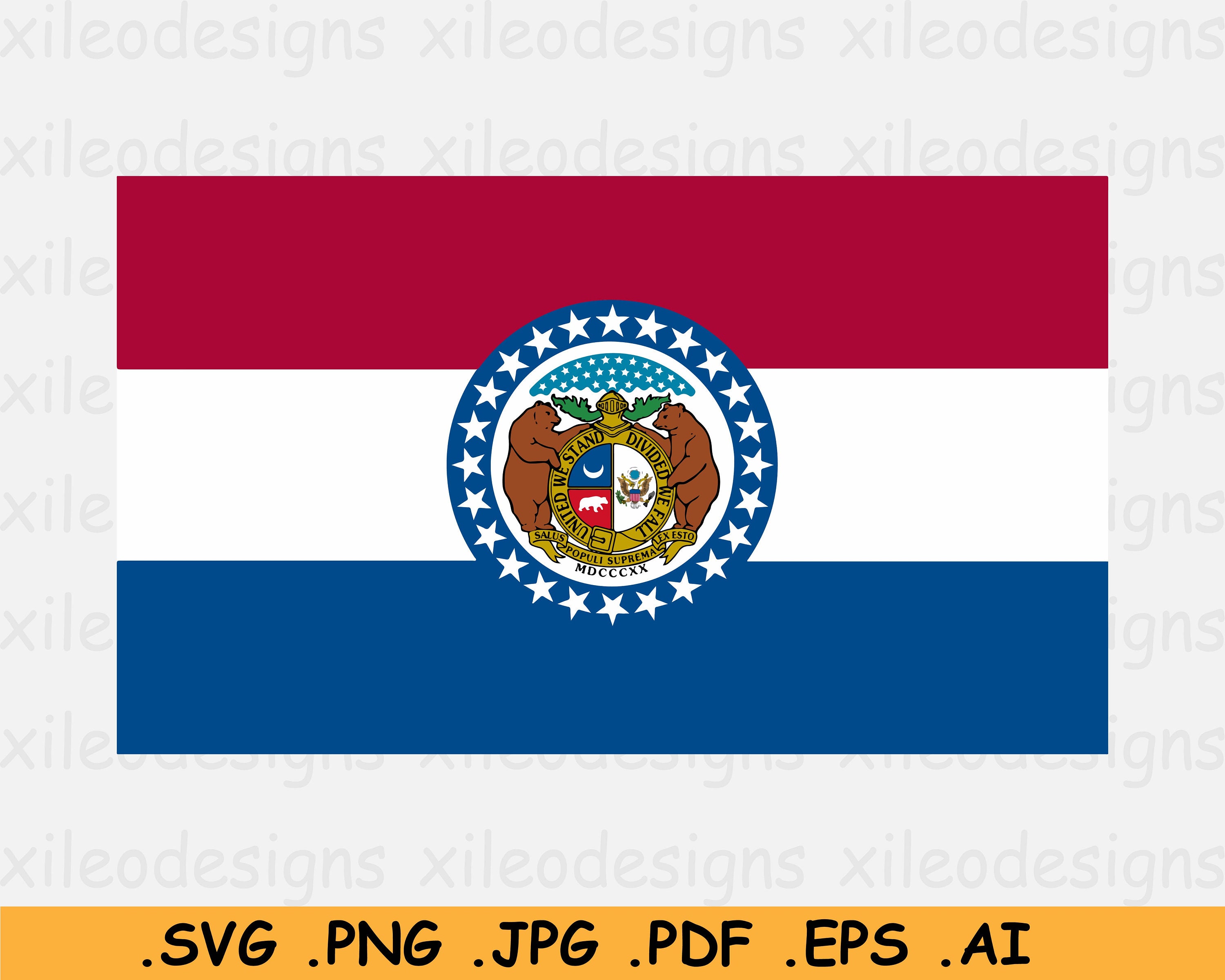 Missouri Flag SVG MO USA U.S State Banner American United - Etsy