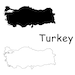 Map of Turkey, Turkish Map, Black and White Detailed Solid Outline ...