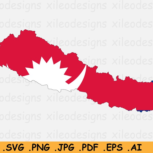 Nepal Map Svg - Etsy
