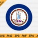 Virginia Round Flag SVG, VA USA Circular Circle American Us State ...