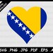 Bosnia and Herzegovina Heart Flag SVG, Love Shape Banner, National ...