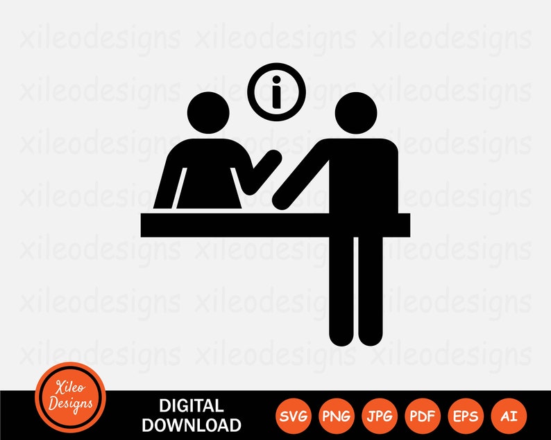 Information Counter Icon SVG Info Hotel Lobby Front Desk Reception ...