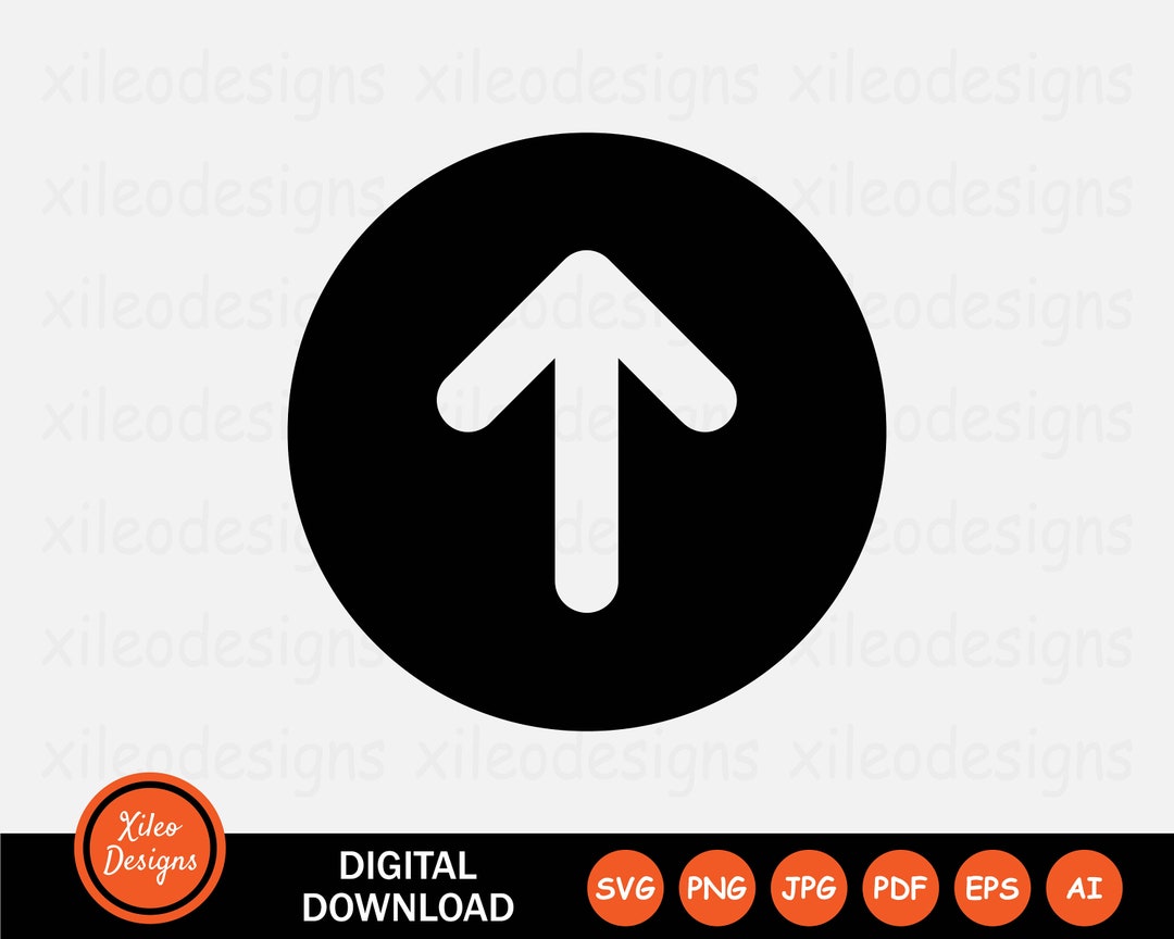 Round up Arrow Icon SVG Circle Forward Ahead Upload Enter Entrance in ...