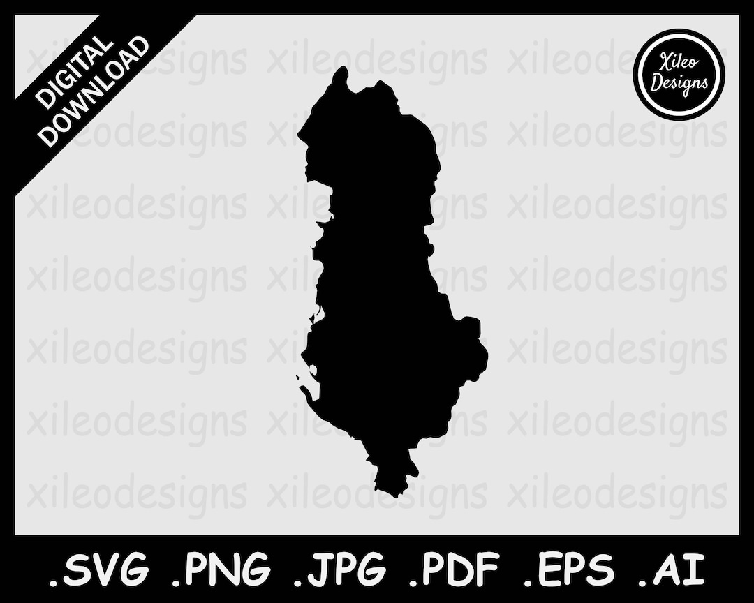 Albania Map SVG, Albanian Country National Border Boundary Map, Black ...