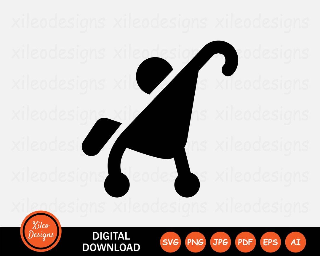 Baby Stroller Icon SVG - Infant Toddler Pram Pushcart Pushchair Buggy ...