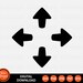 Four Arrows Pointing Out Icon SVG Zoom in Cursor Move Digital Download ...