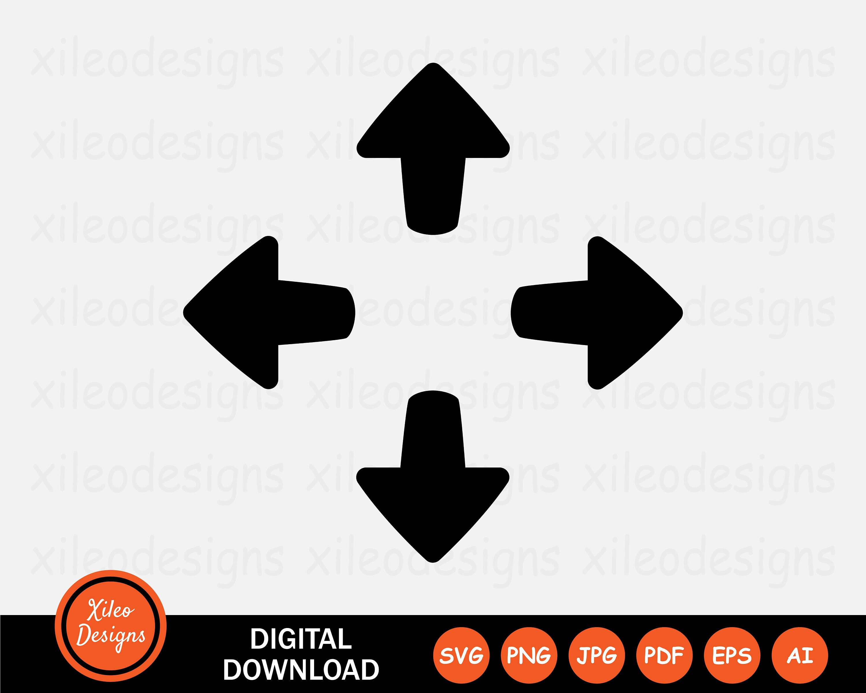 Vier Pfeile Hinweisen Symbol SVG Zoom In Curser Bewegen Digitaler ...