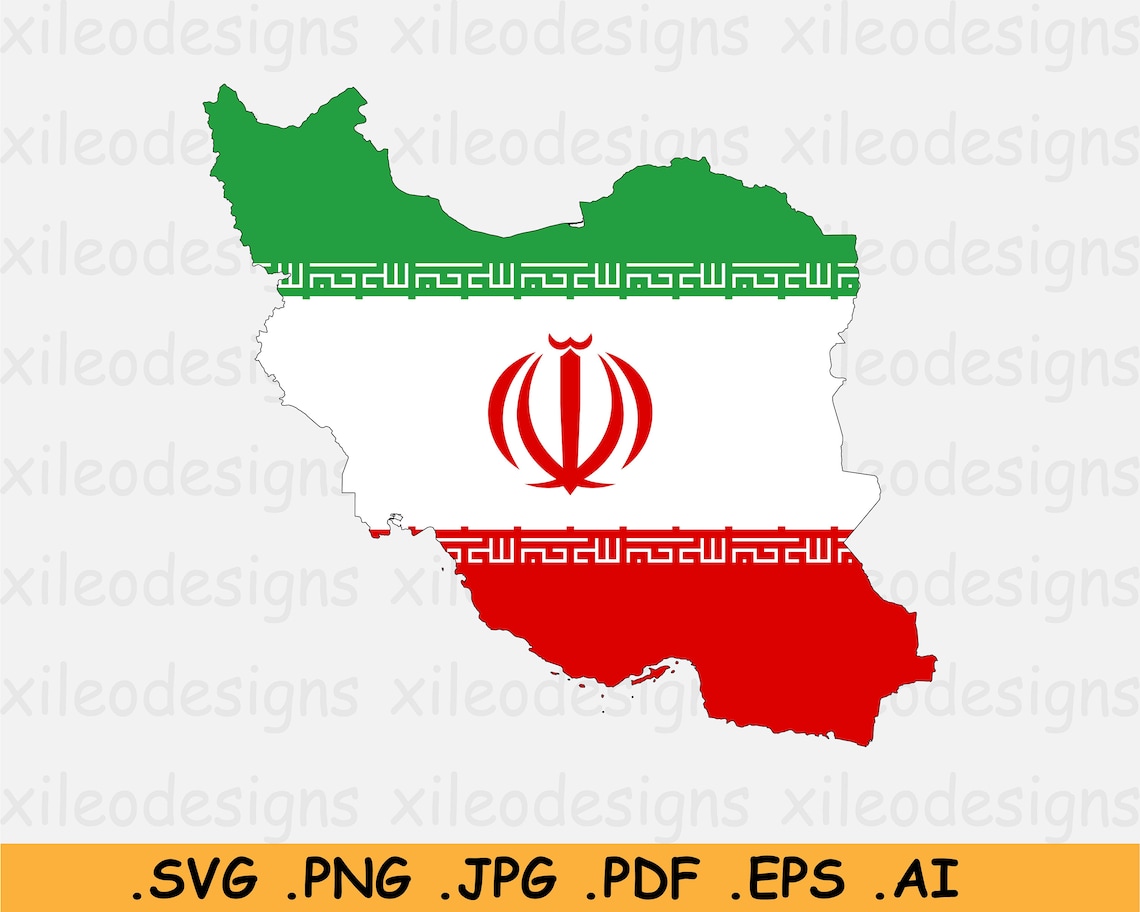 Iran Flag Map SVG Iranian Persia Cricut Cut File Country - Etsy
