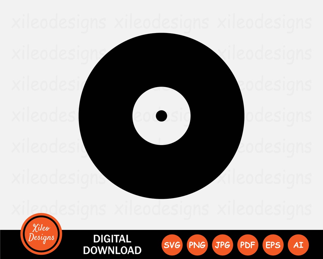 Vinyl Record Icon SVG Music Disc CD Recorder DJ Album Graphic Vector ...