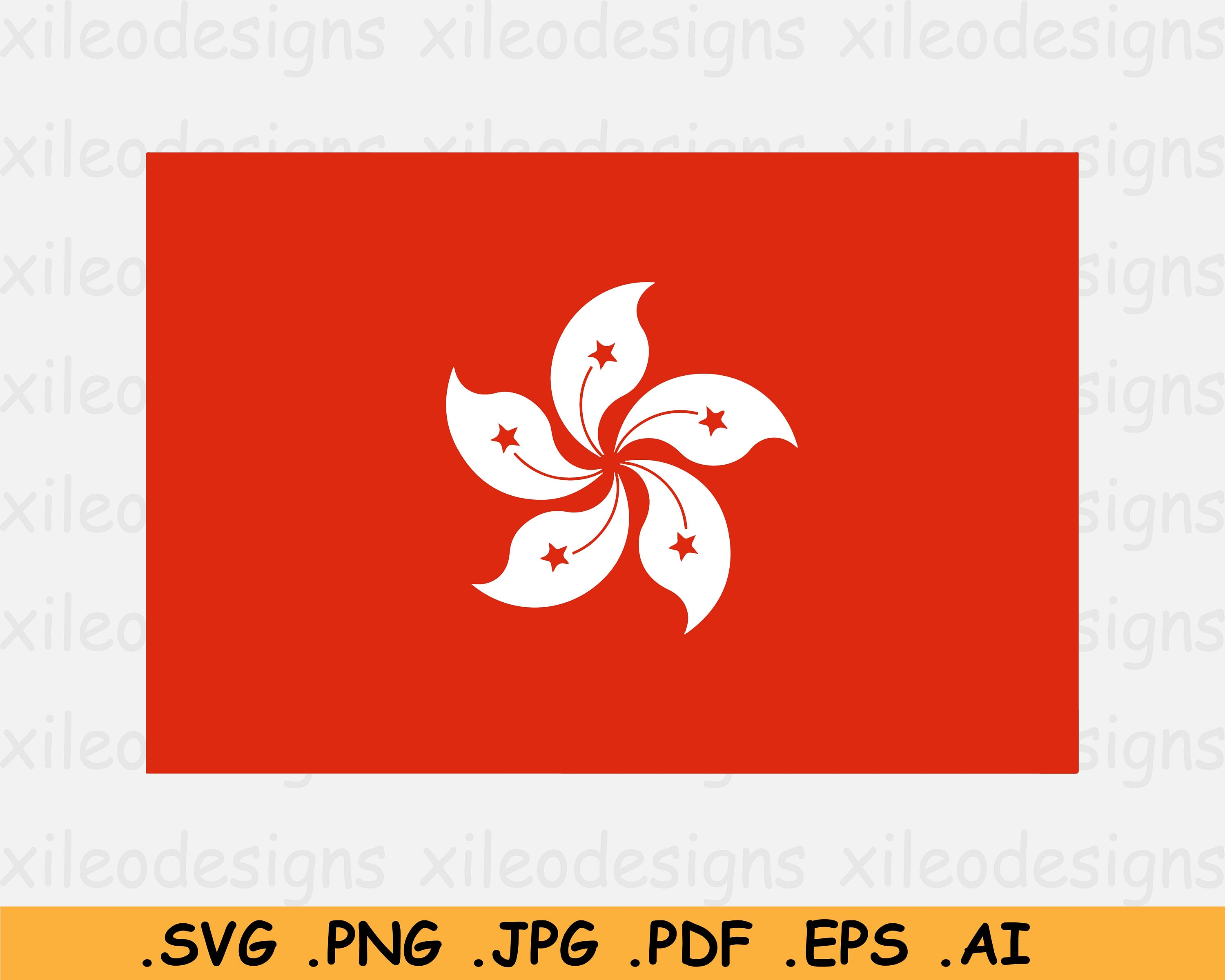 Hong Kong Flag SVG HK National Nation Country Banner Instant - Etsy