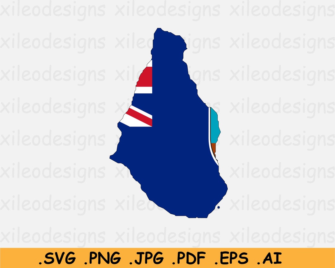 Montserrat Map Flag SVG, British Overseas Territory BOT, United Kingdom ...