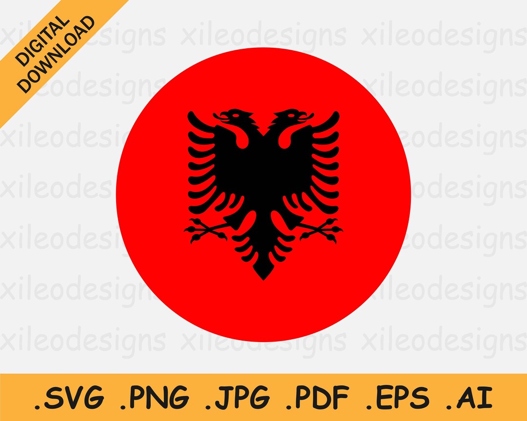 Albania Round Flag SVG - Albanian Circular Banner, National Circle ...