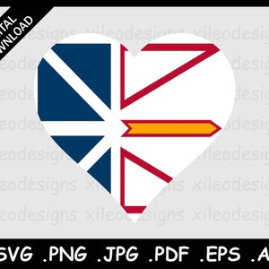 Newfoundland and Labrador Heart Flag SVG, NL Canadian Province Love ...