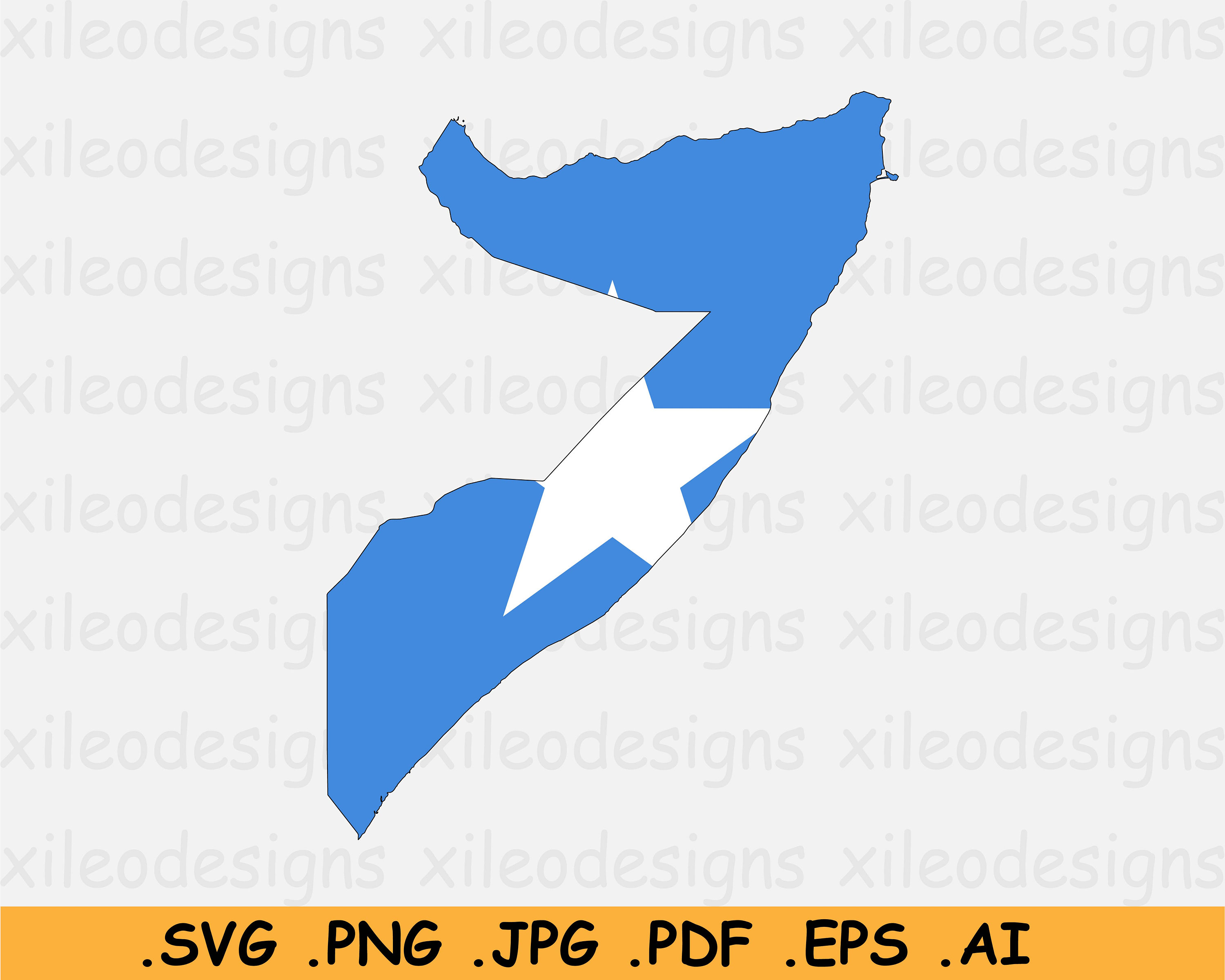 Somalia Map Flag SVG Somali SVG Cricut Cut File Country | Etsy