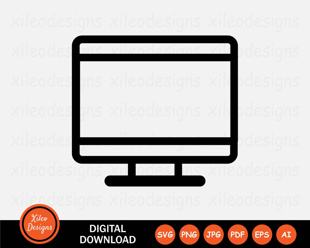 Computer Monitor Icon SVG PC Screen Display TV Lcd Led Sign Symbol ...