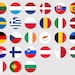 European Union Countries Round Flags SVG Bundle Set, EU Country Circle ...