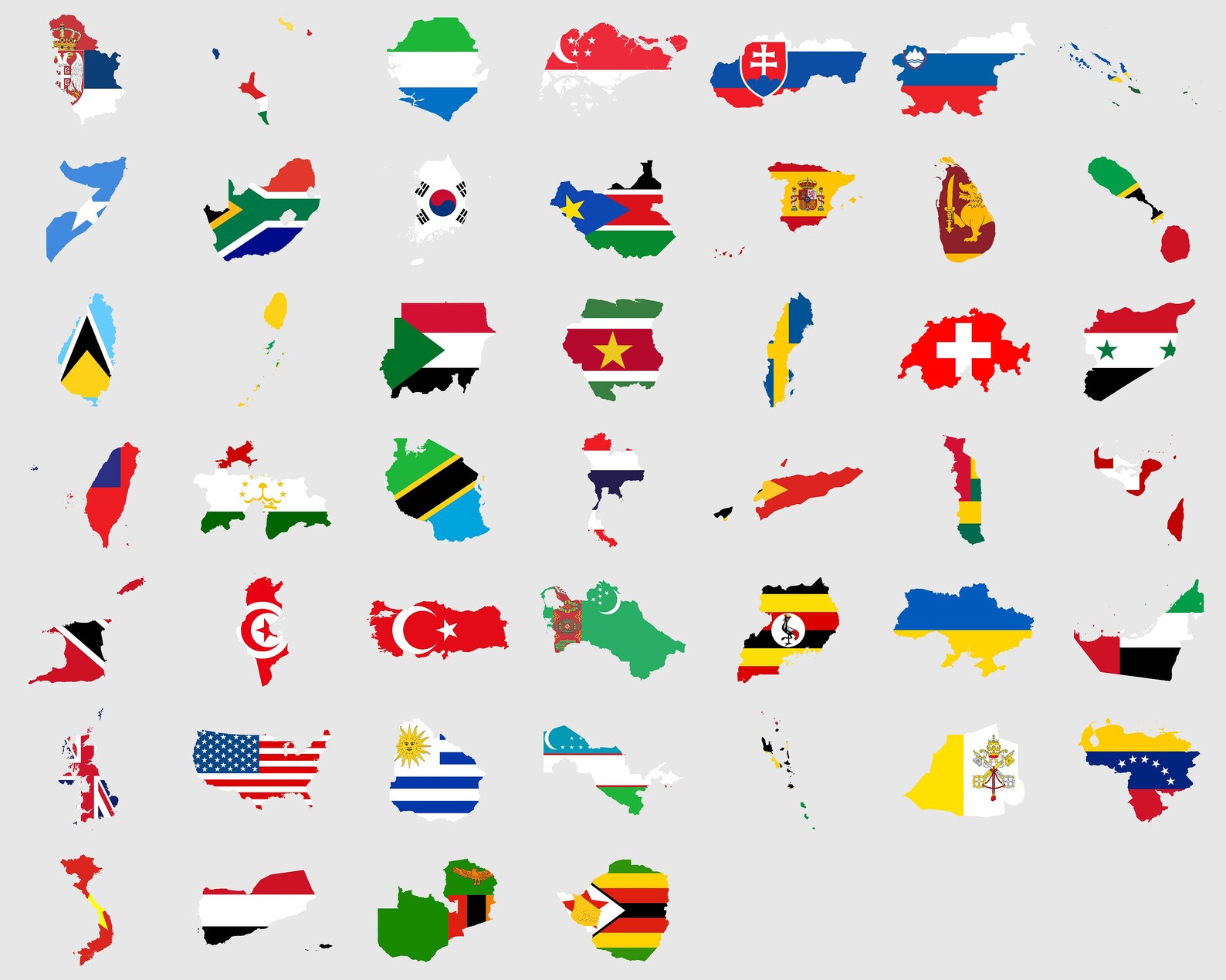 Individual World Countries Map Flags SVG Nation National | Etsy