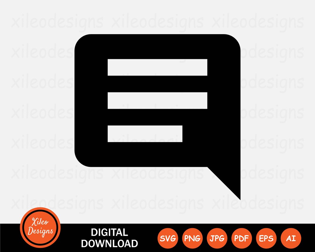 Comment Box Icon SVG Text Speech Bubble Message Forum Digital Download ...