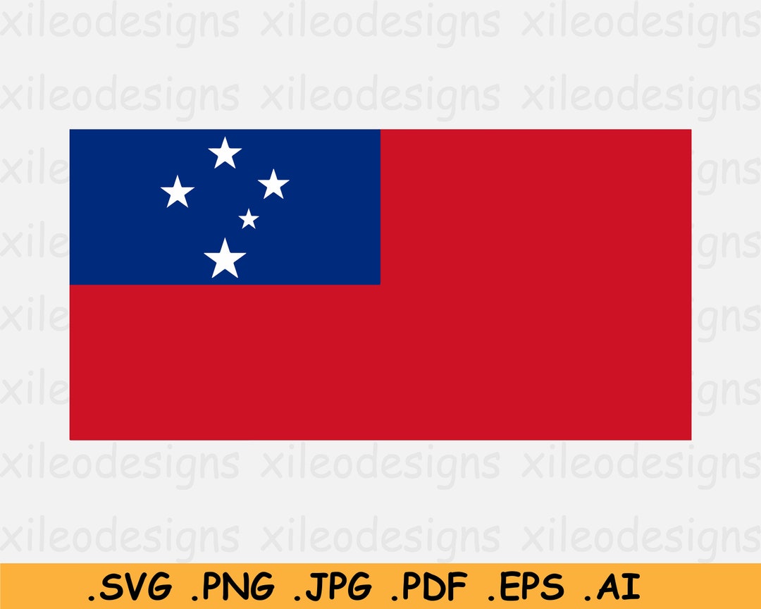 Samoa SVG National Flag, Samoan Nation Country Banner, Cricut Cut File ...